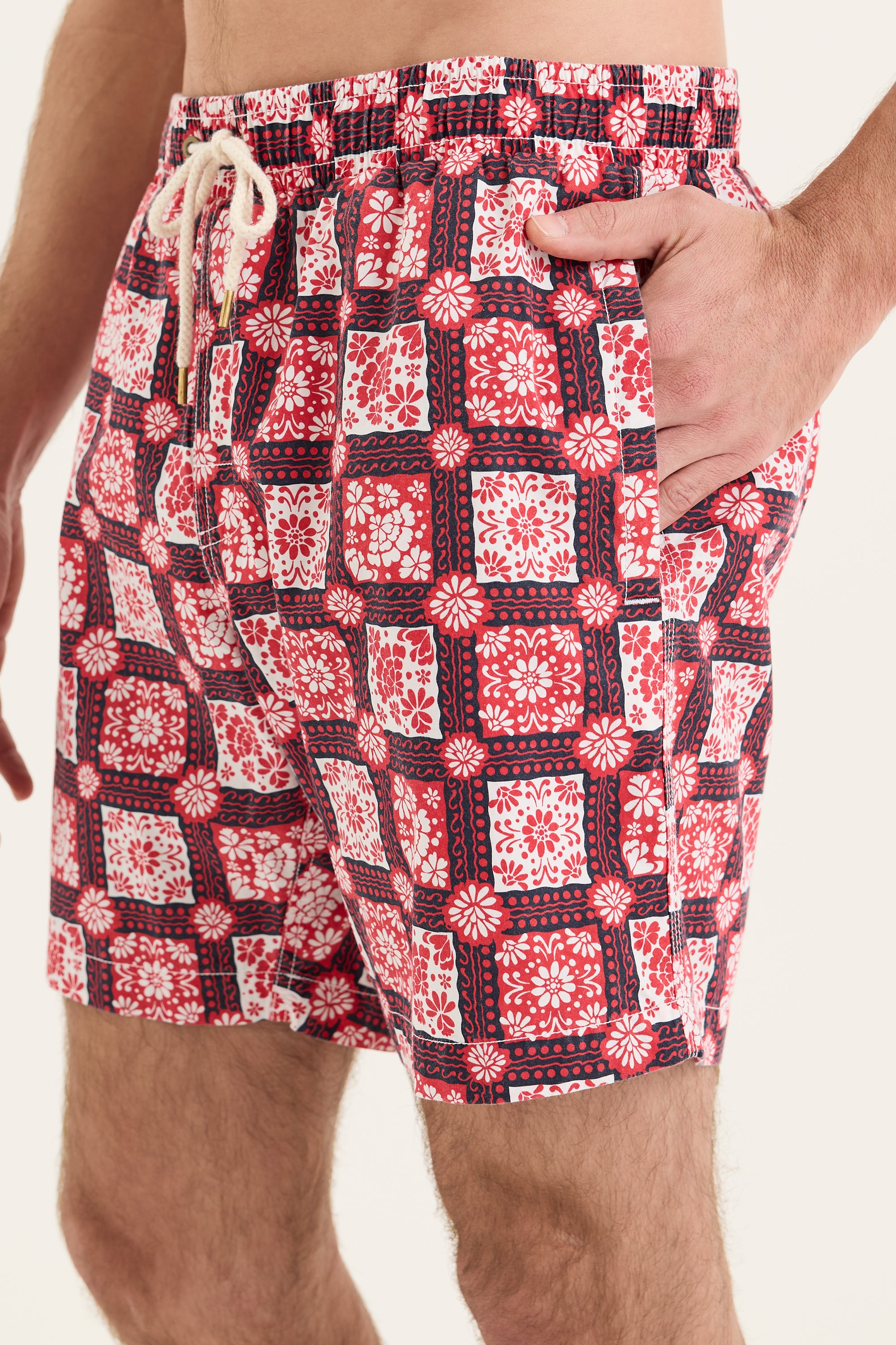 Mens Cliff Bather Shorts in Red | Yarra Trail – Yarra Trail Australia